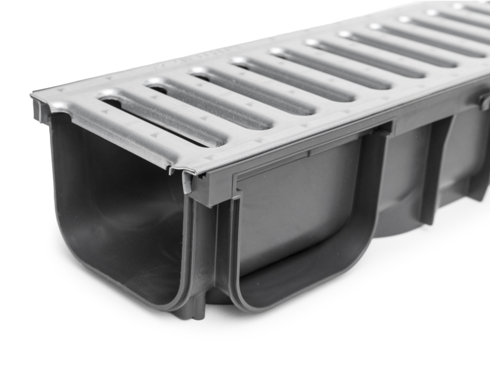 Canal de drenaj din plastic A15 cu grilaj zincat | Covernit.ro